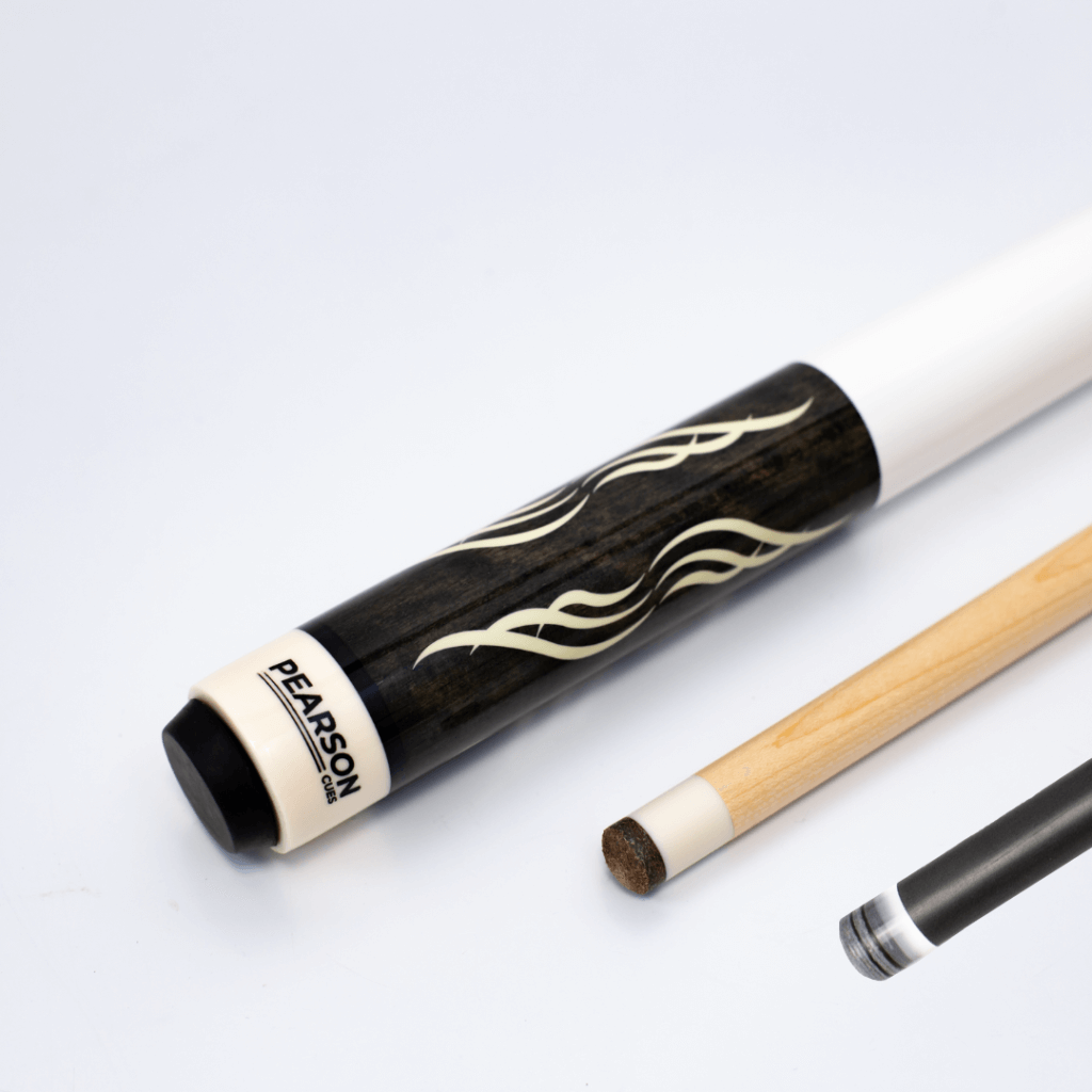 PK Carbon Clear Cue Grey w White Handle 20oz 12.4mm - Pearson Cues