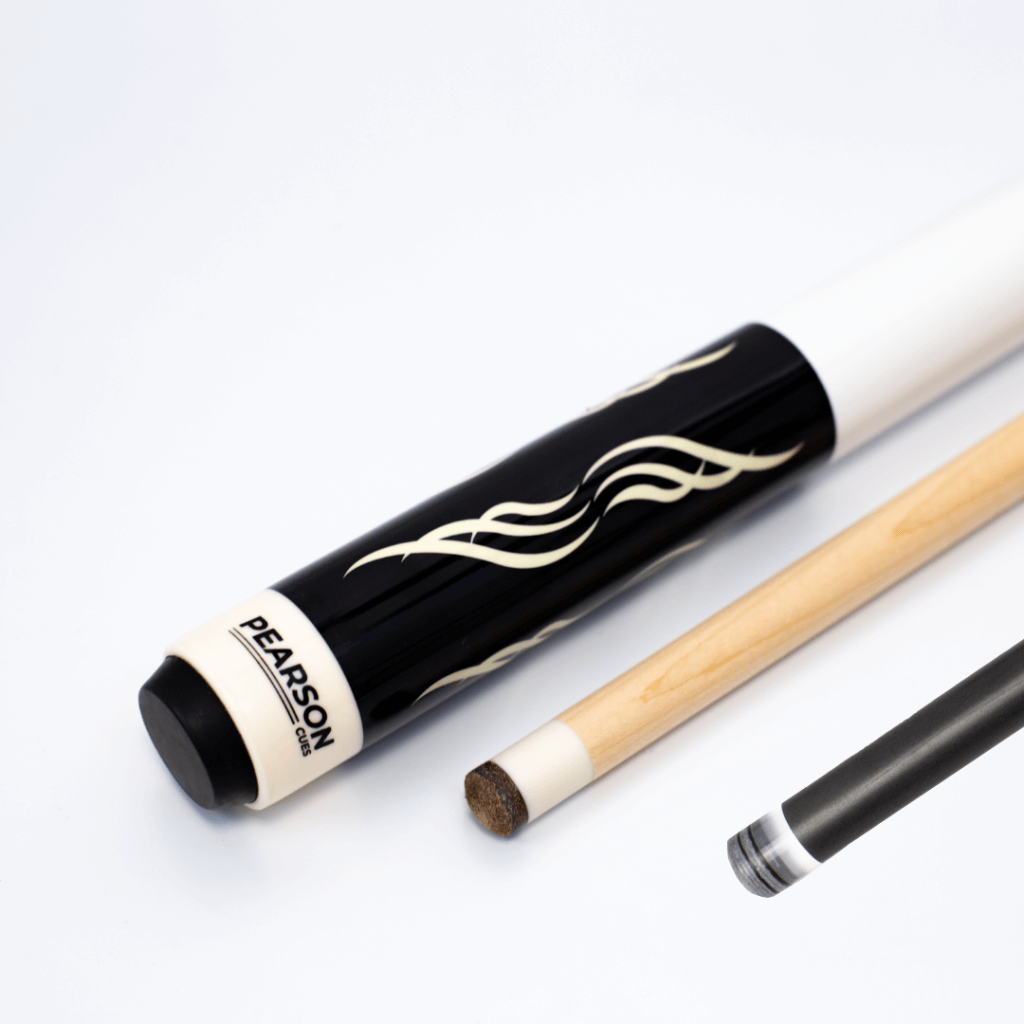 PK Carbon Clear Cue Black with White Handle 21oz 11.8mm - Pearson Cues